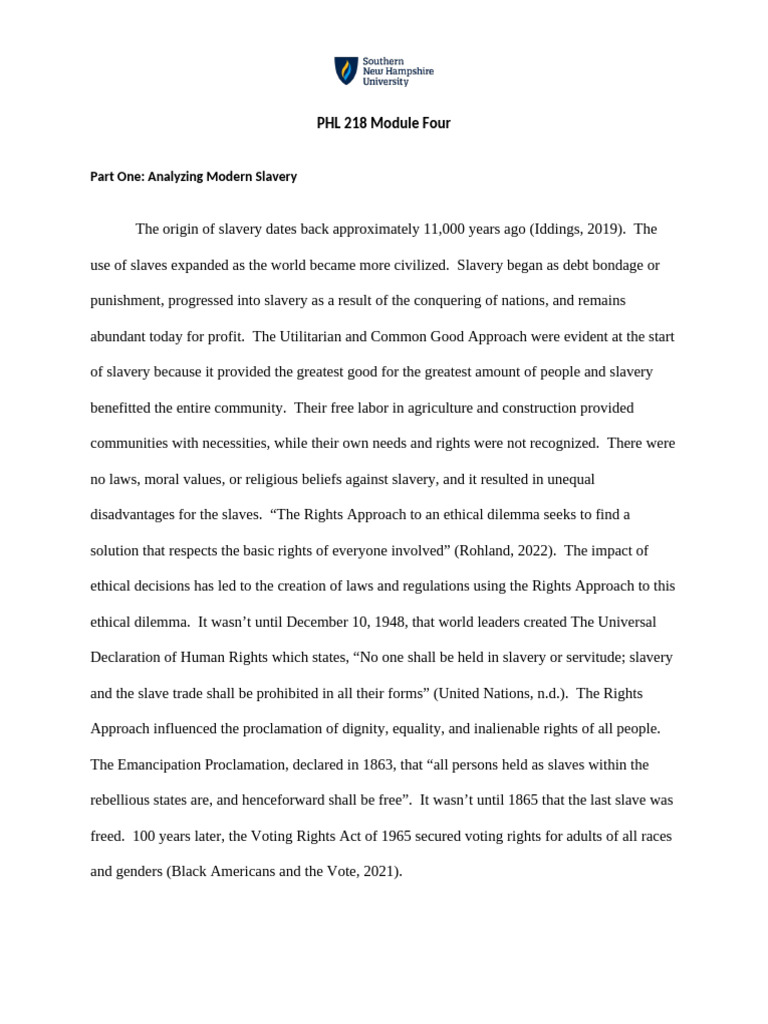 PHL 218 Module Four Short Paper | PDF
