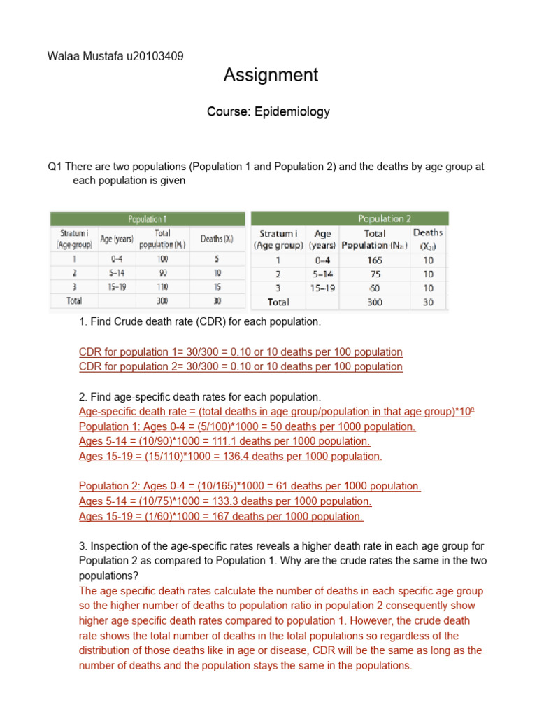 Assignment1 Epi | PDF