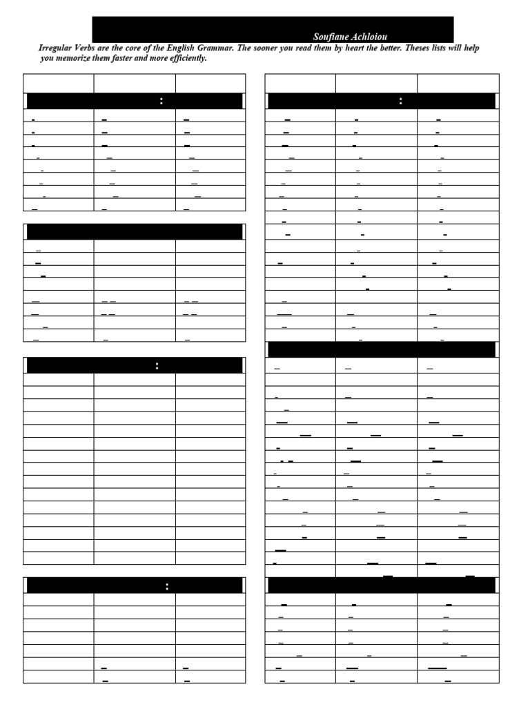 Irregular Verbs Mnemonic Rhyming Groups 2012 | PDF | Linguistics | Language Arts & Discipline