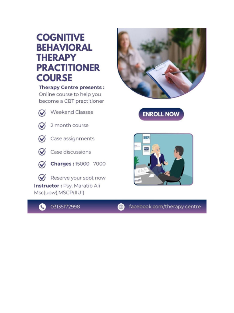 Cognitive Therapy Course Guide | PDF
