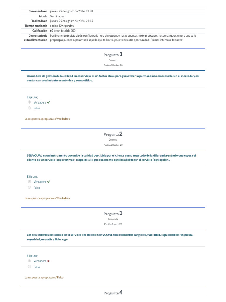 L3. Gestión de La Calidad en El Servicio - Ejercicio | PDF