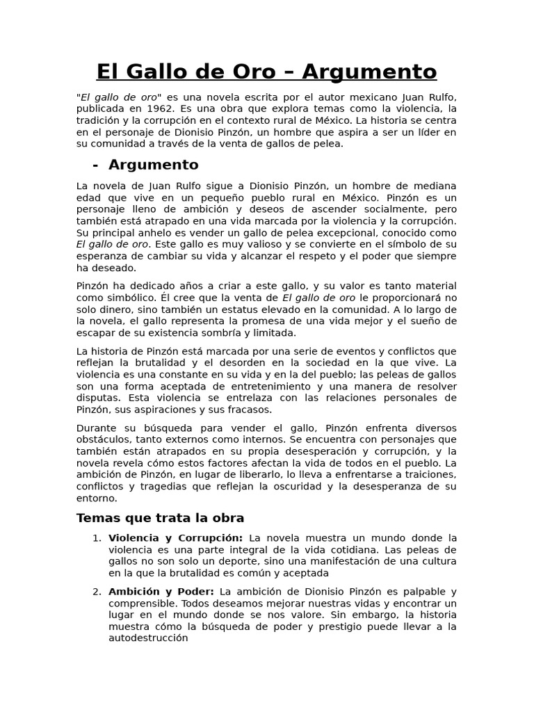 El Gallo de Oro | PDF