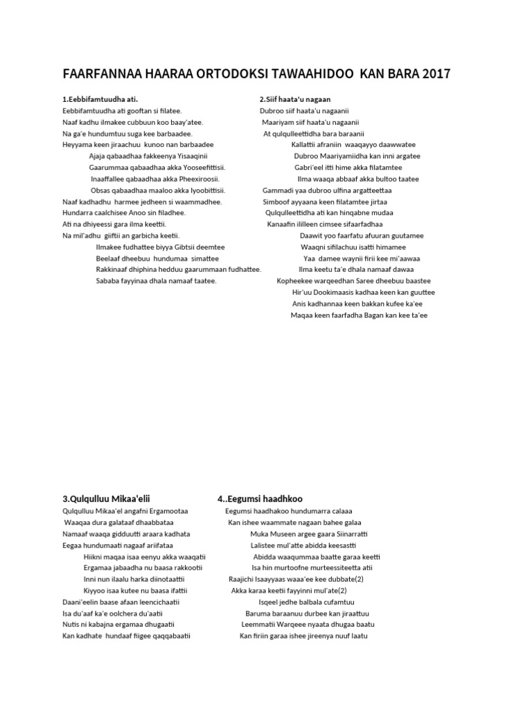 Faarfannaa Haaraa | PDF