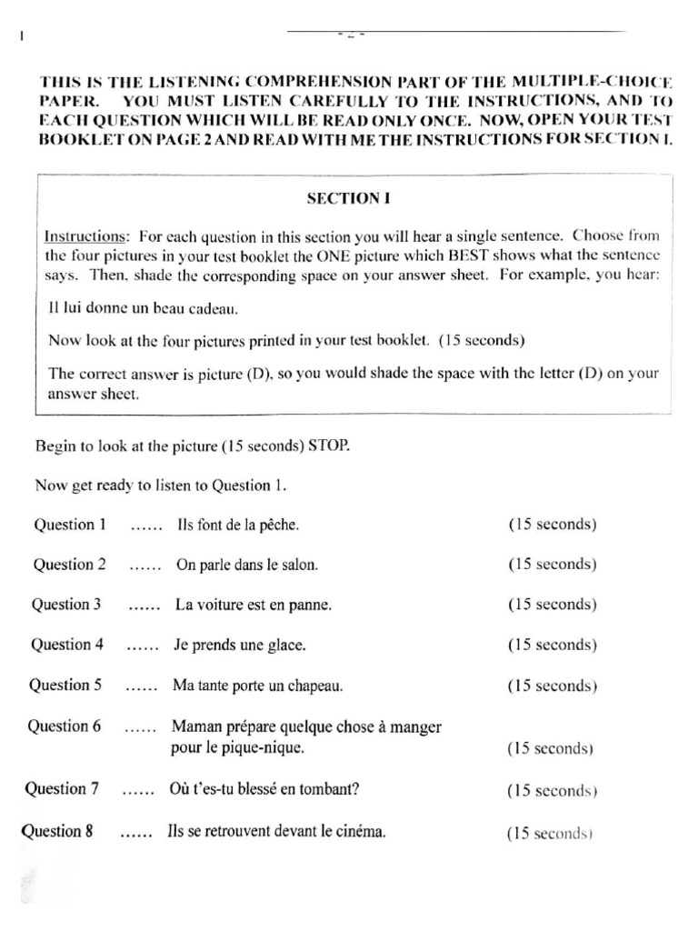 CSEC French 2018 P1 Teacher Guide | PDF