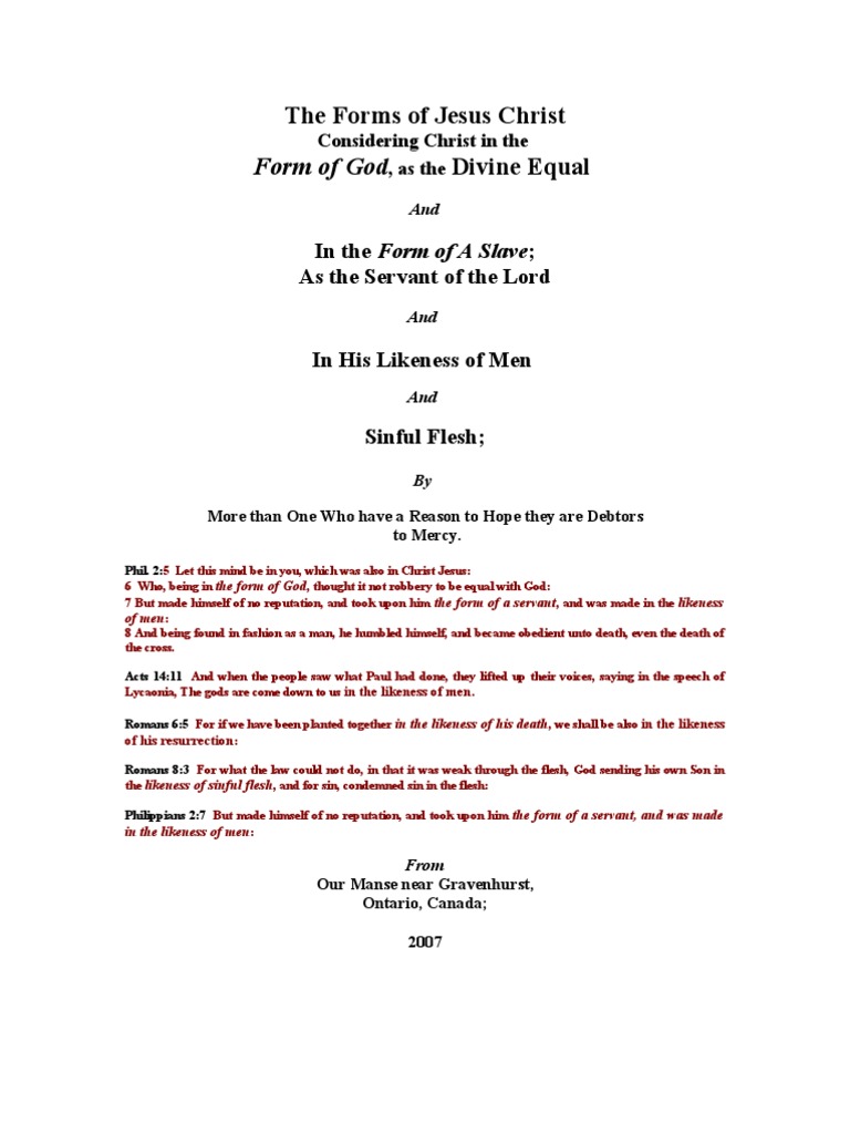 The Forms of Jesus Christ | PDF | Trinity | Christology