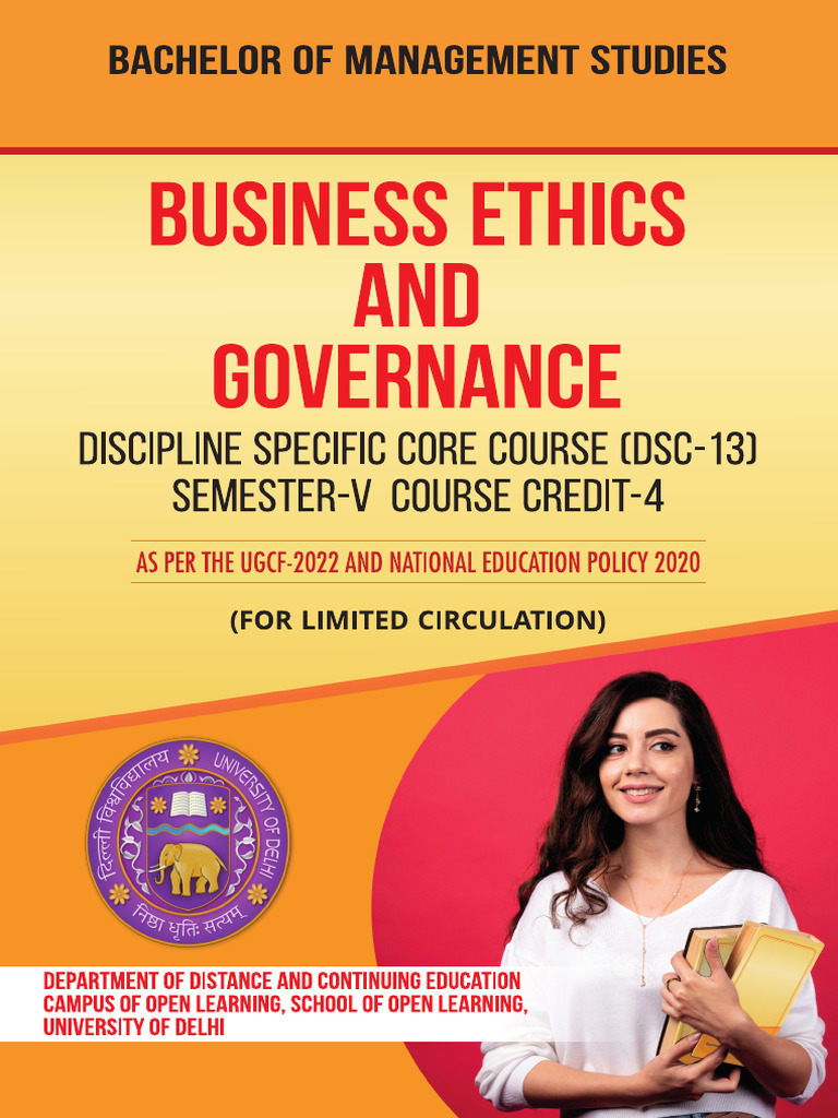 1424-Business Ethics&Gov (BMS-DSC-13 S-5 - CC4) Cover Sep24.pdf - September 14, 2024 | PDF