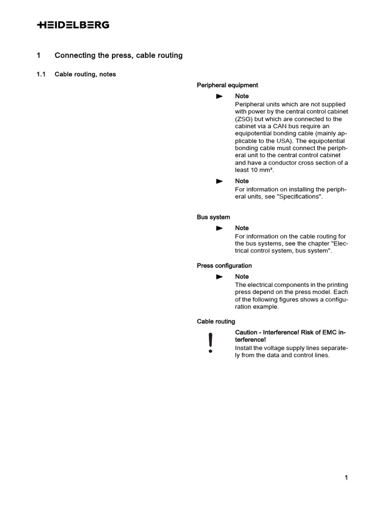 Connecting The Press, Cable Routing | PDF