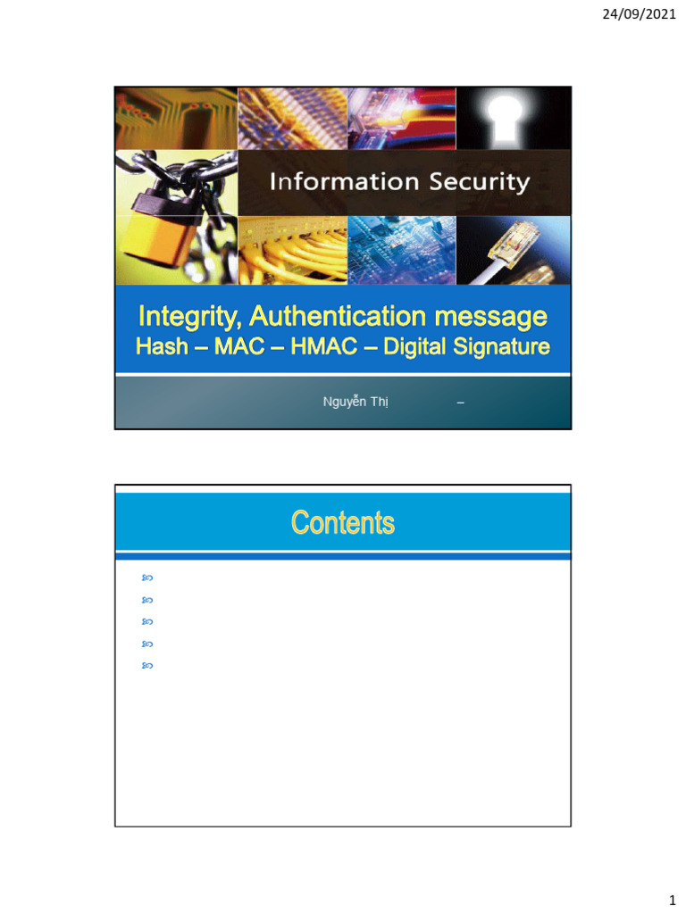 Chapter 12 - Hash - MAC - HMAC - Digital Signature | PDF