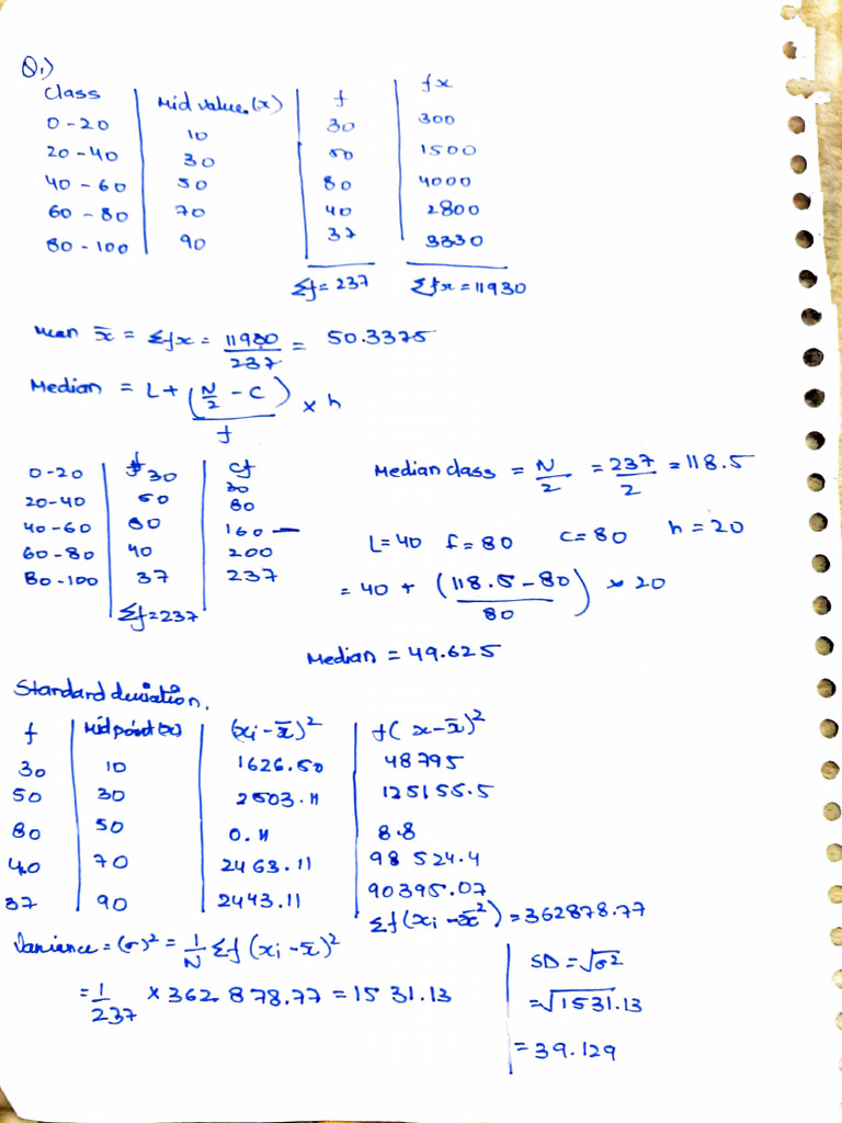 Statistics Notes | PDF