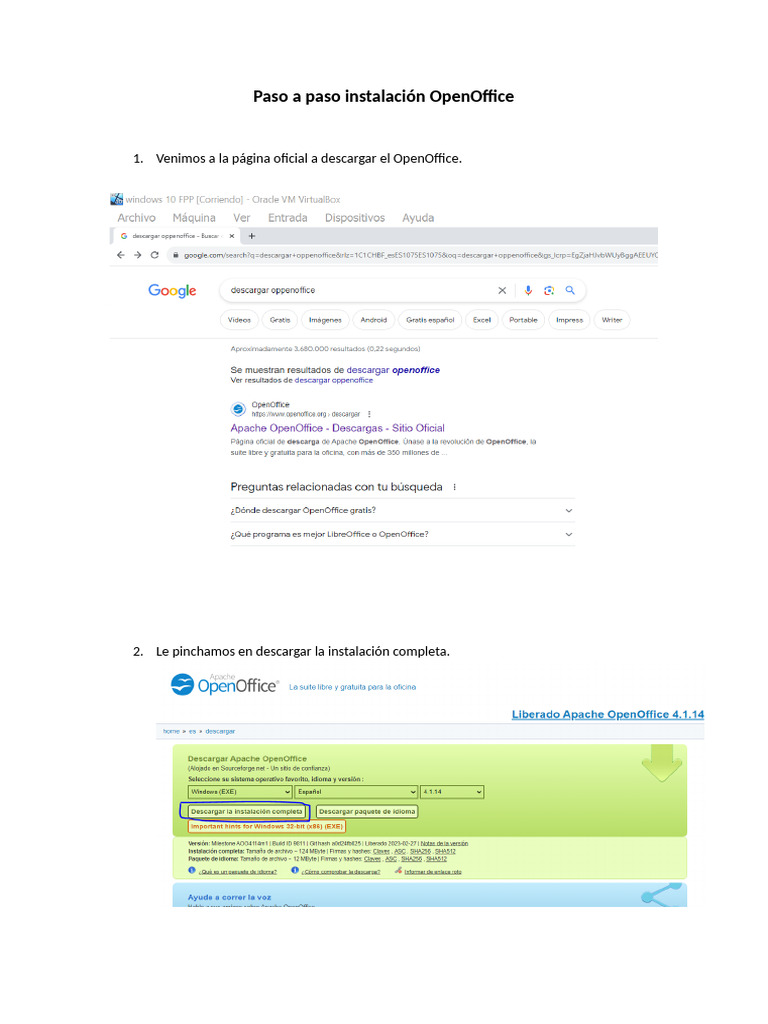 Manual de instalacion OpenOffice | PDF