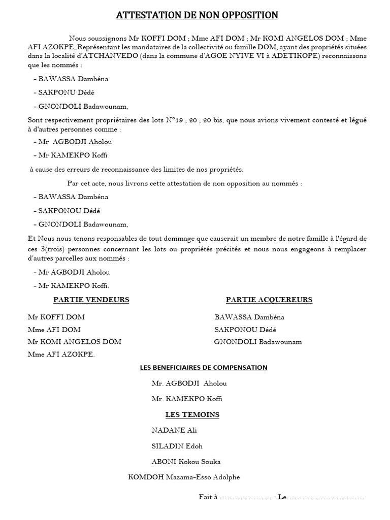 Attestation de Reconnaissance-2 | PDF