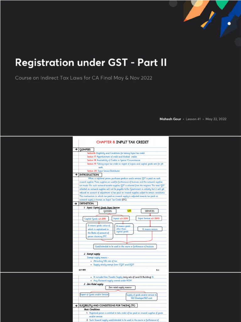 Registration Under GST Part II No Anno | PDF