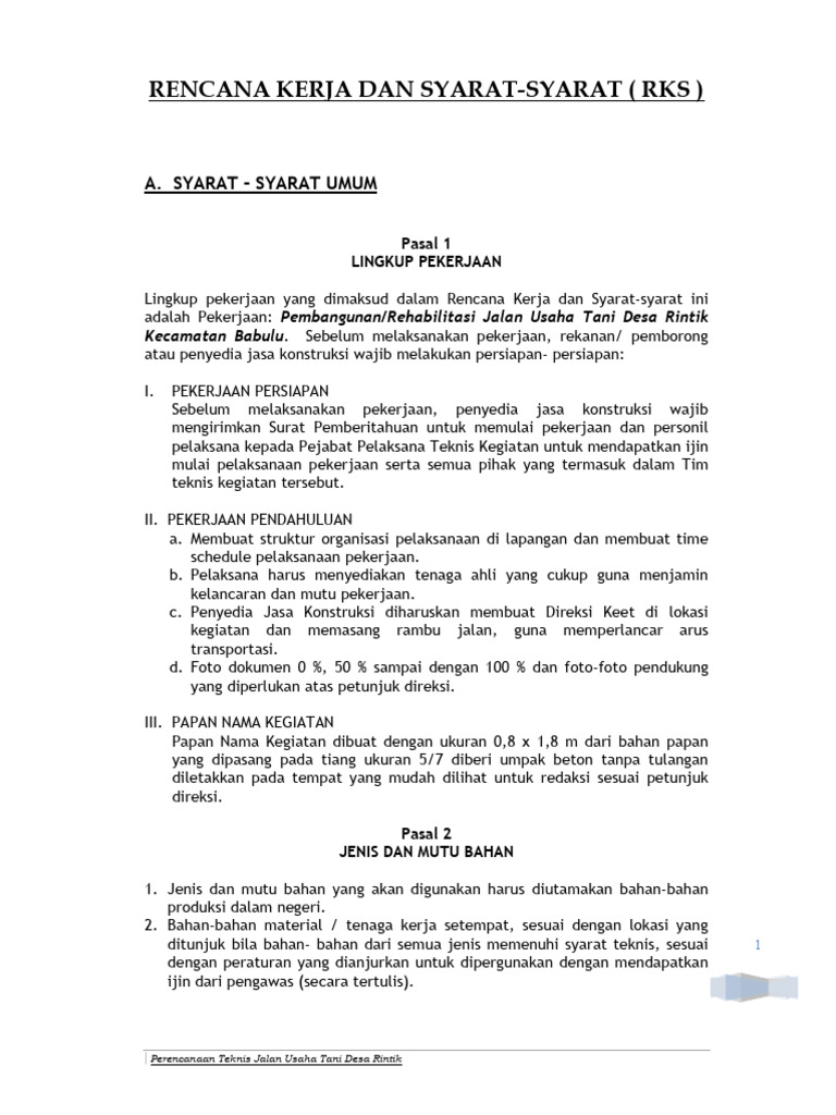 RKS Mpunya Rintik | PDF