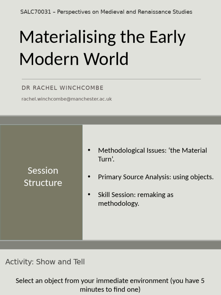 materialising the early modern world | PDF