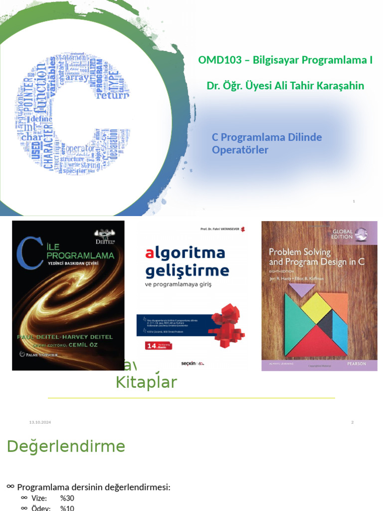 H7 OMD103 Bilgiyar Programlama I | PDF