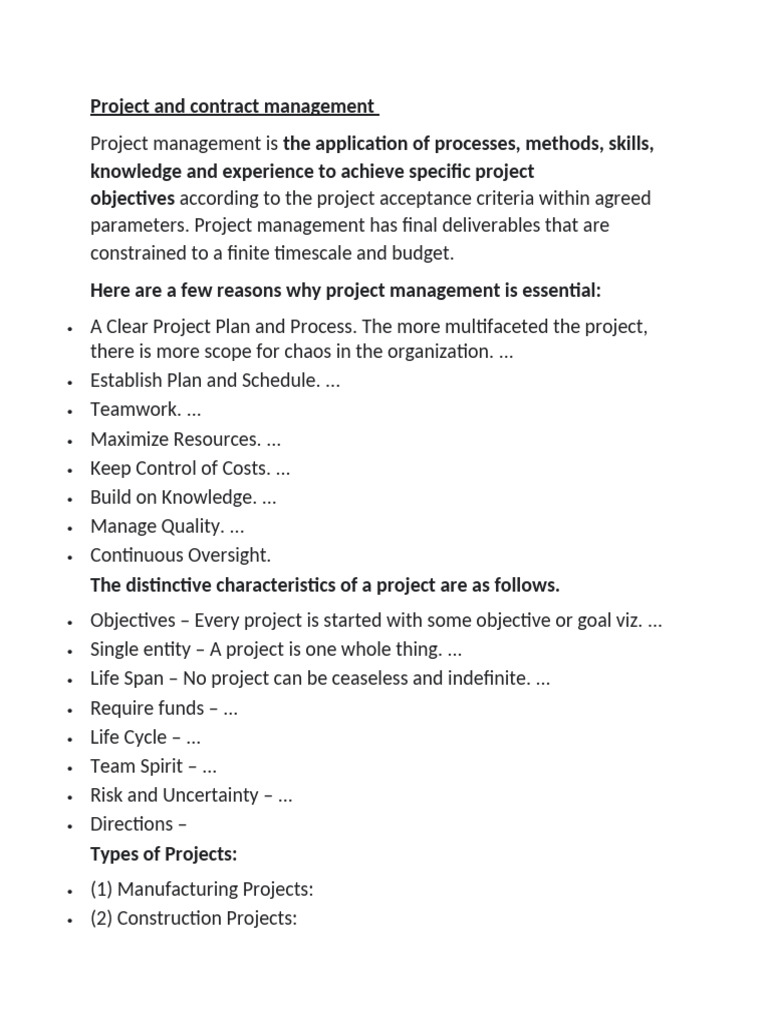 Project Management Is Notes | PDF