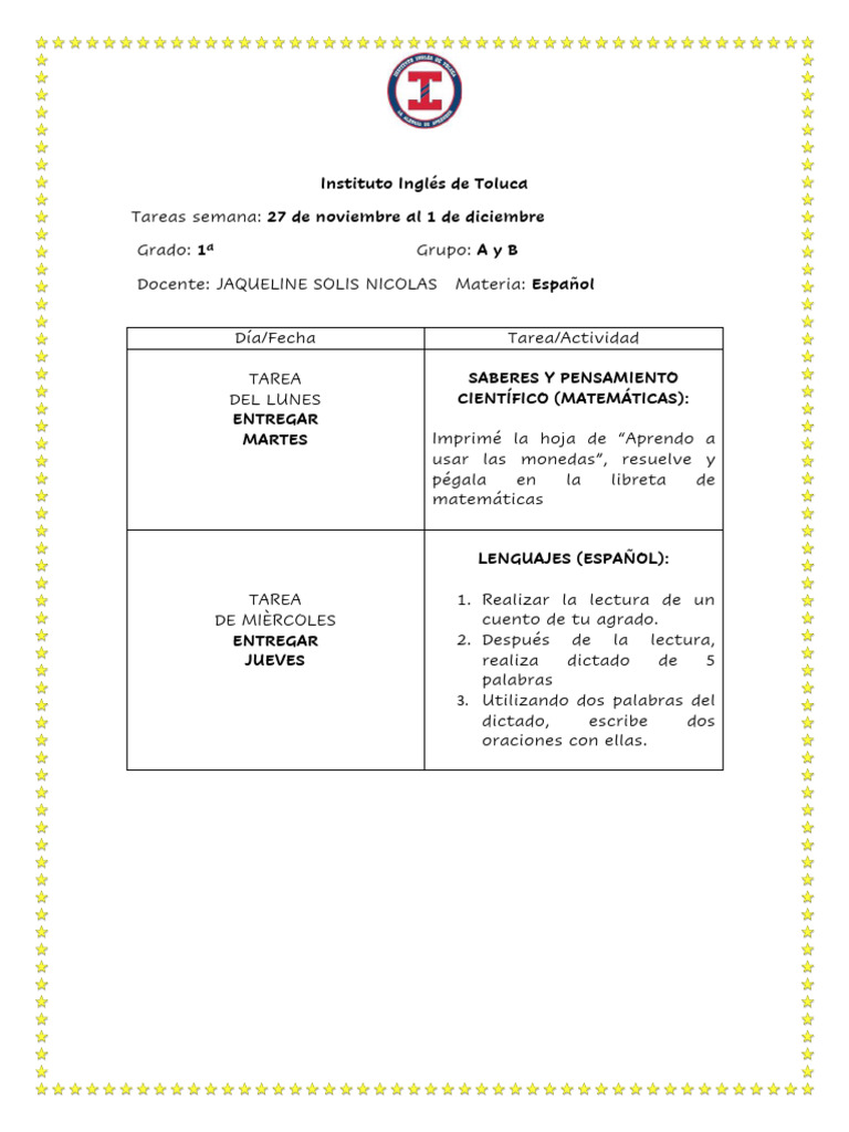 Formato Tareas | PDF