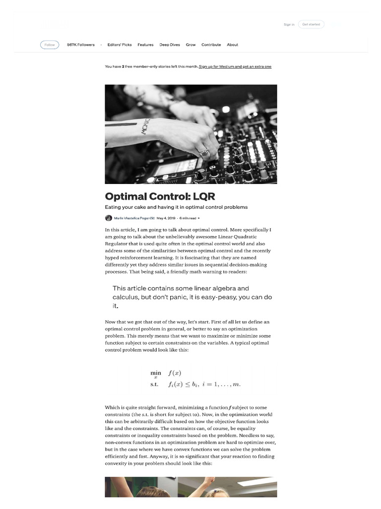 Optimal Control | PDF