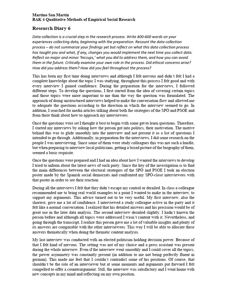 Research Diary 6 | PDF