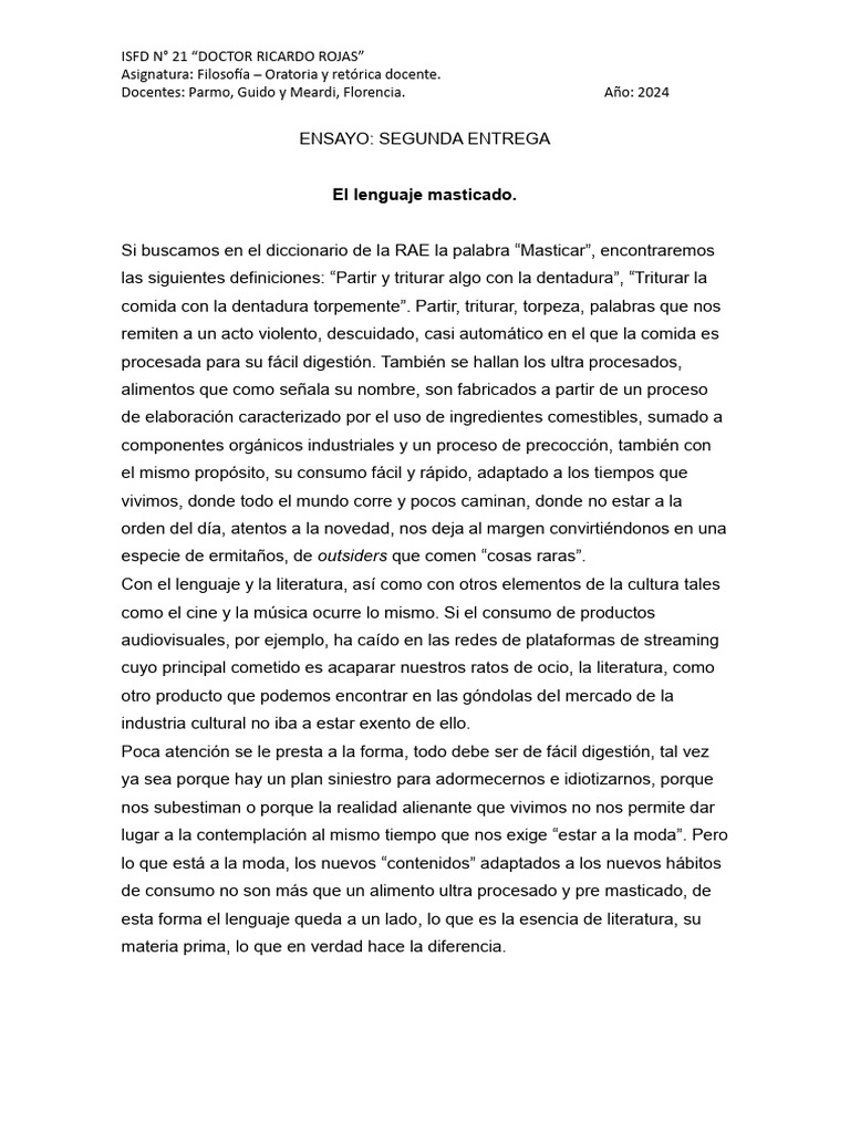 Ensayo Quiroga Facundo Nicolás - 2 | PDF