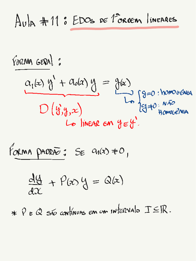 11 EDOs de 1a Ordem Lineares | PDF