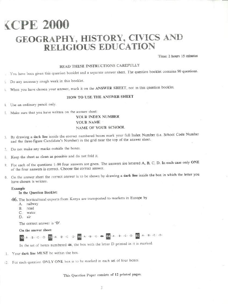 Kcpe 2000 Ghcre | PDF