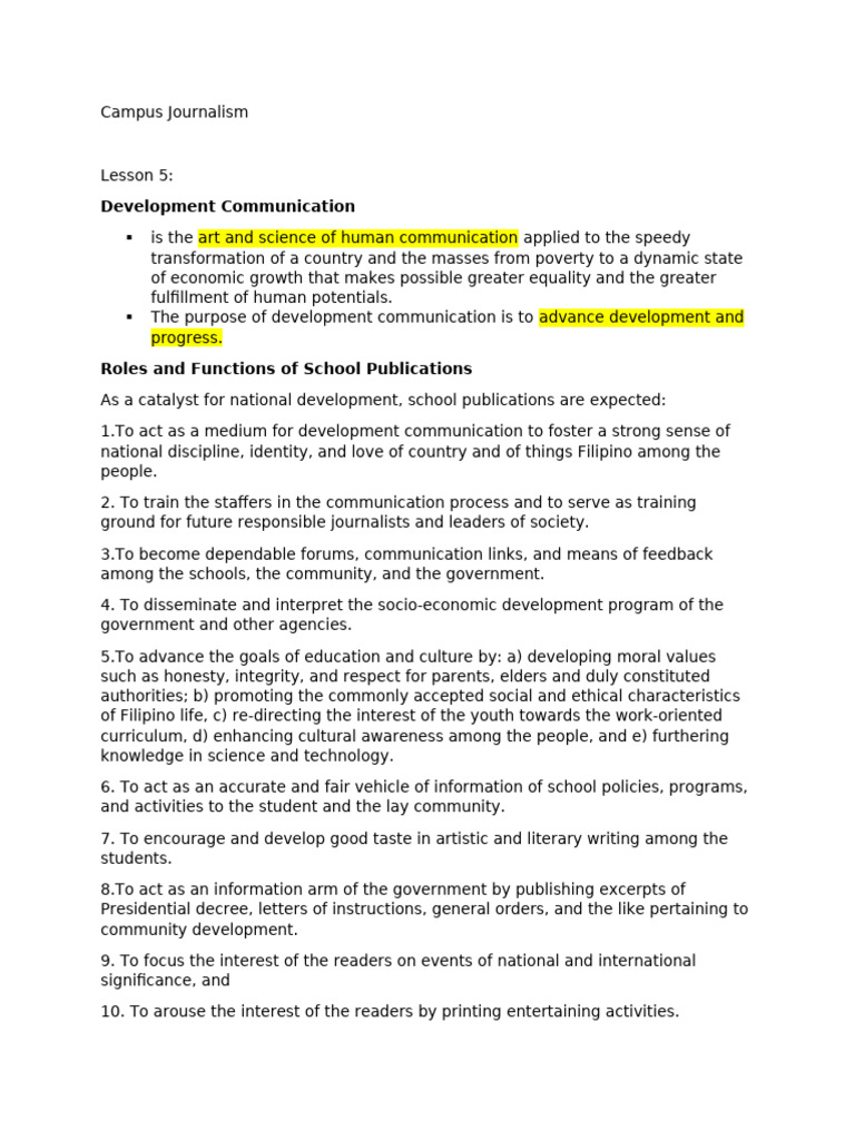 Campus Journalism-Final Term | PDF