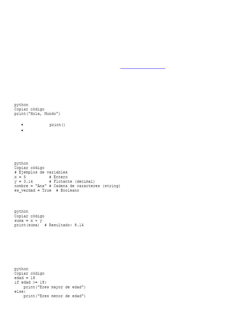 INTRODUCTORIO A PYTHON | PDF INTRODUCTORIO A PYTHON | PDF