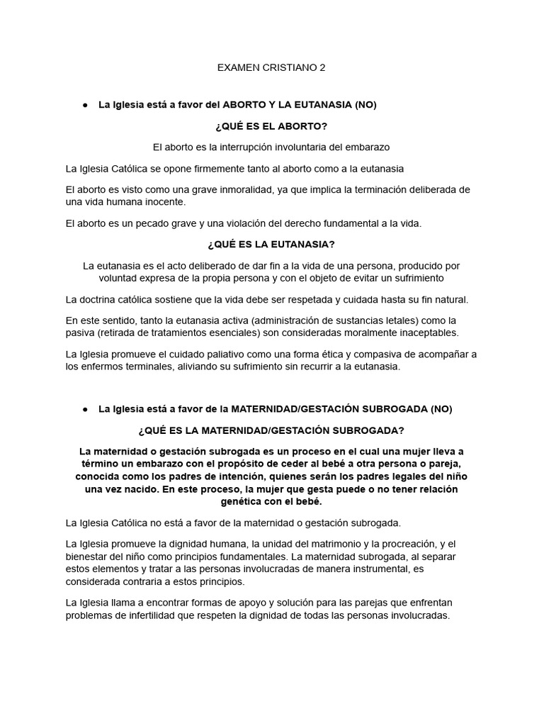 Cristiano Examen 2 | PDF