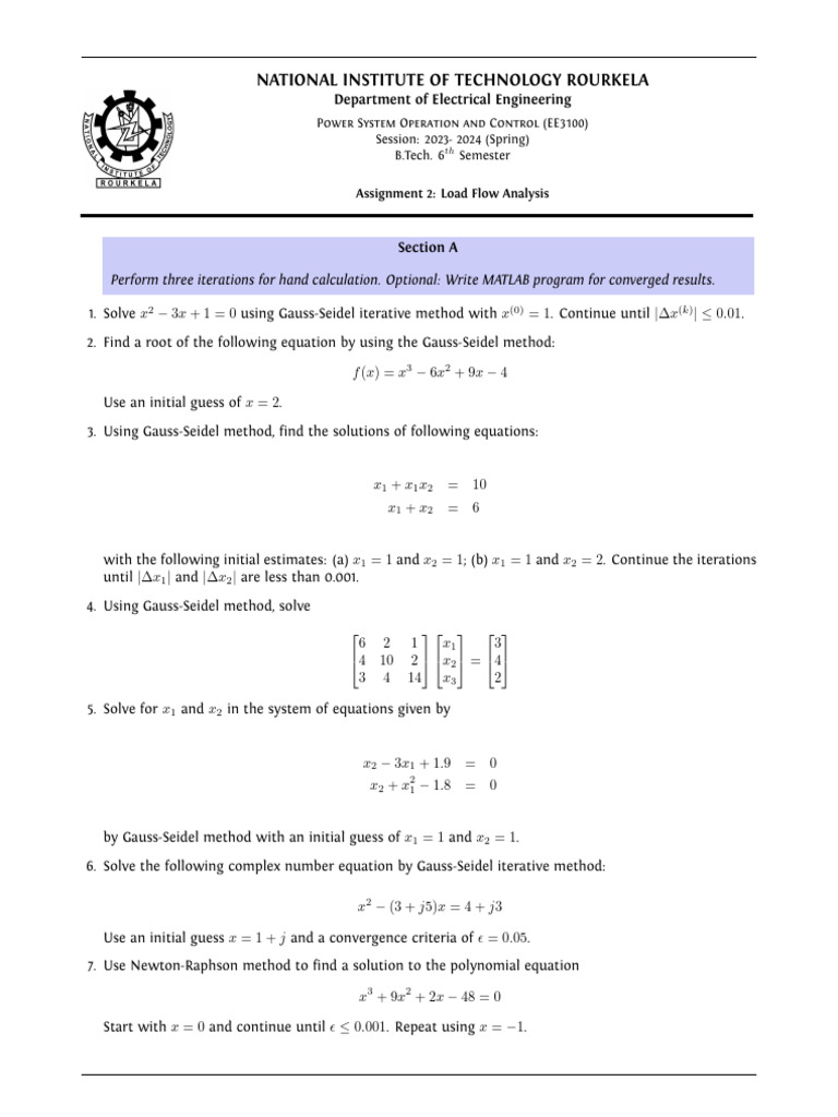 Assignment 2 Load Flow Analysis | PDF