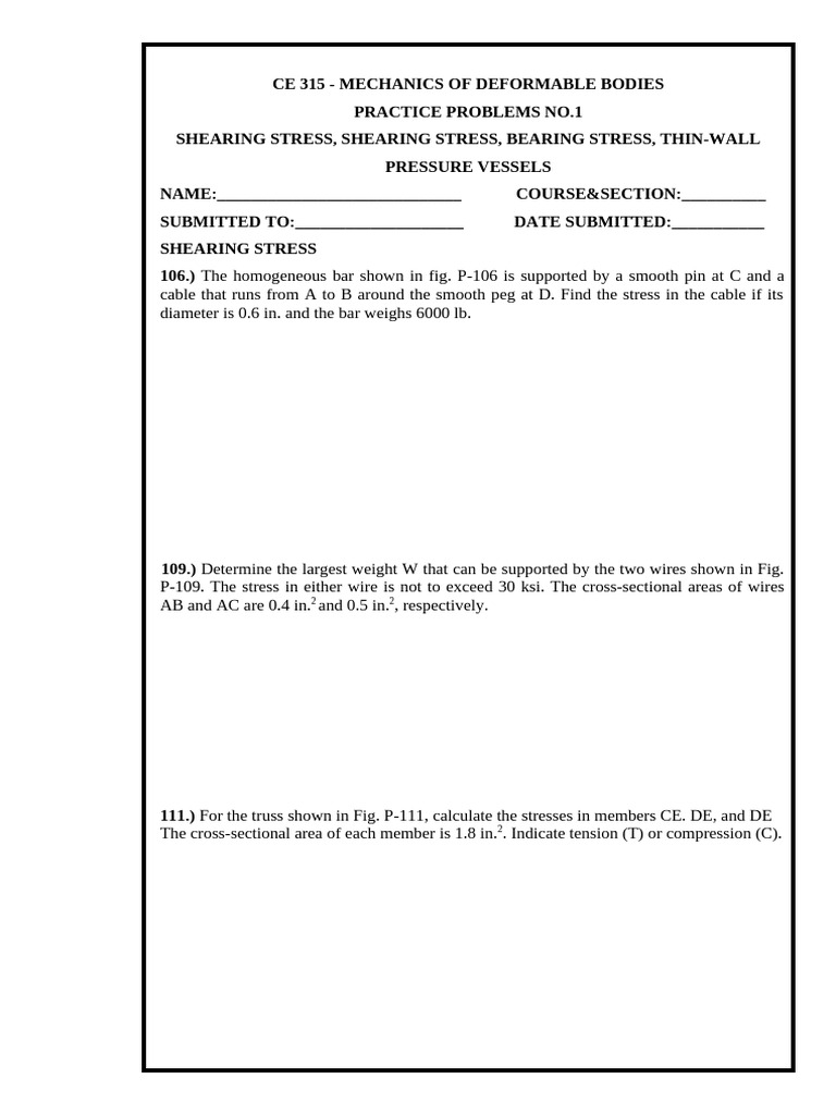 Mechanics Practice Problems No.1 | PDF