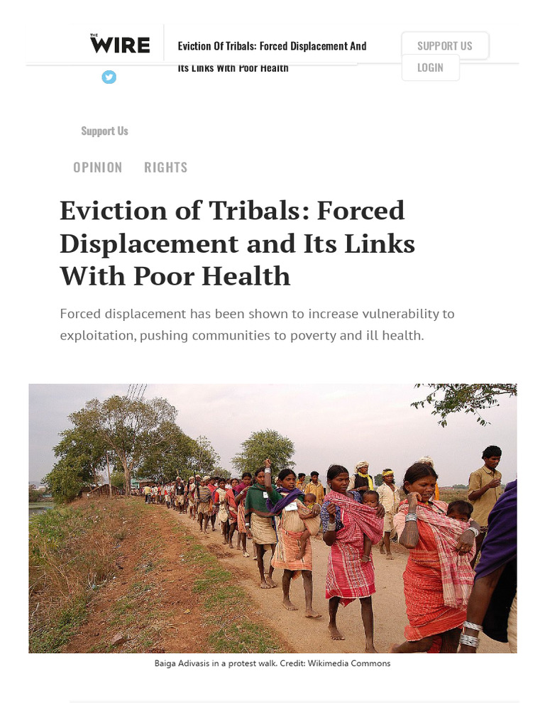 Eviction of Tribals - Forced Displacement and Its Links With Poor ...