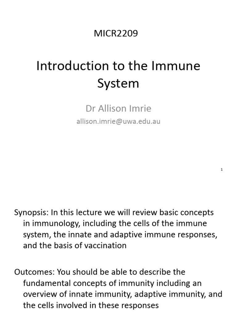 L2_Introduction-to-the-Immune-System | PDF