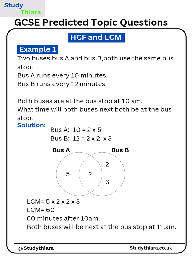 GCSE Predicted Topic Questions: HCF and LCM | PDF