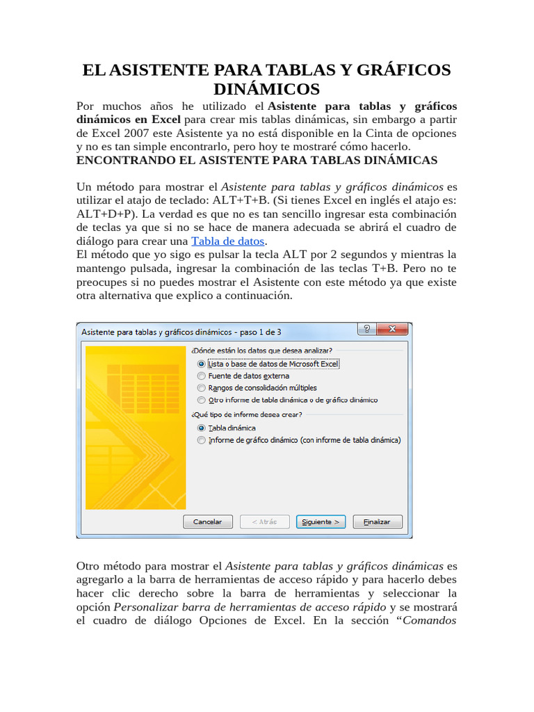 Cómo usar el Asistente de Excel | PDF | Informática