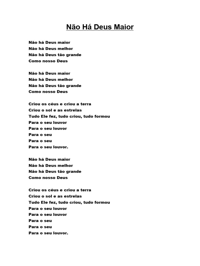 Não Há Deus Maior | PDF