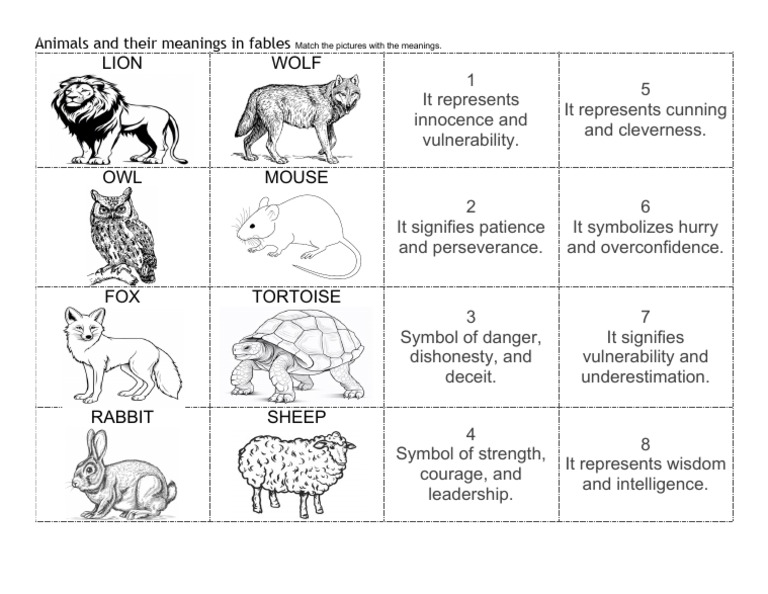 04 1 Animals and Their Meanings in Fables | PDF