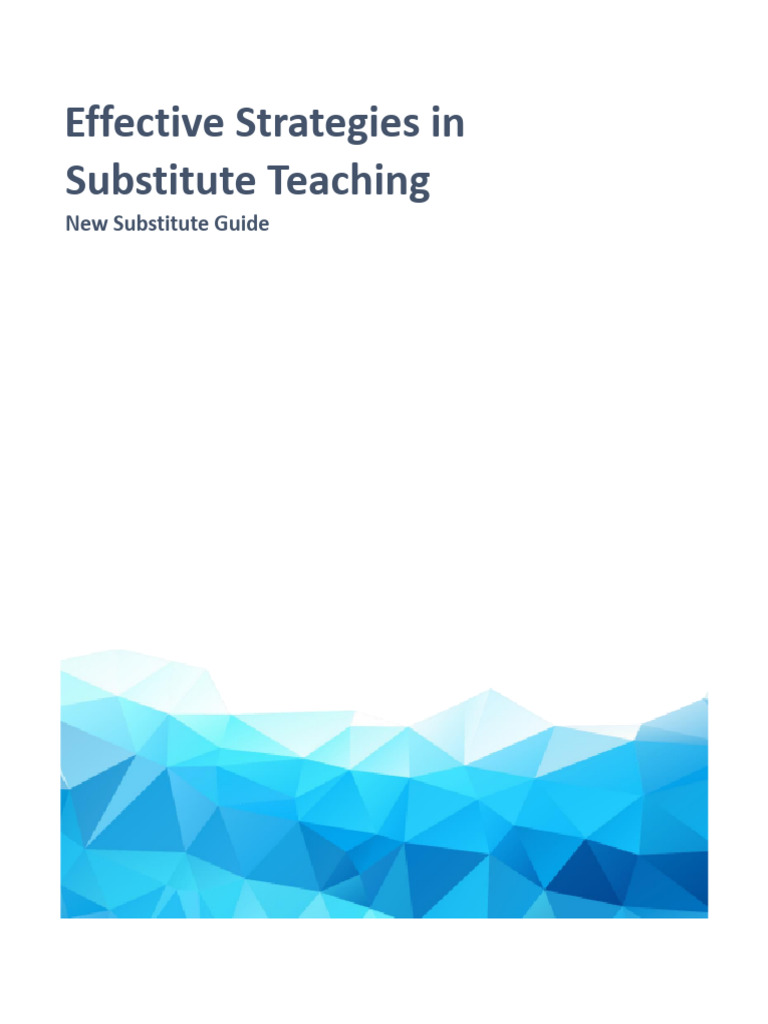 New Substitute Guide I SY 24-25 | PDF