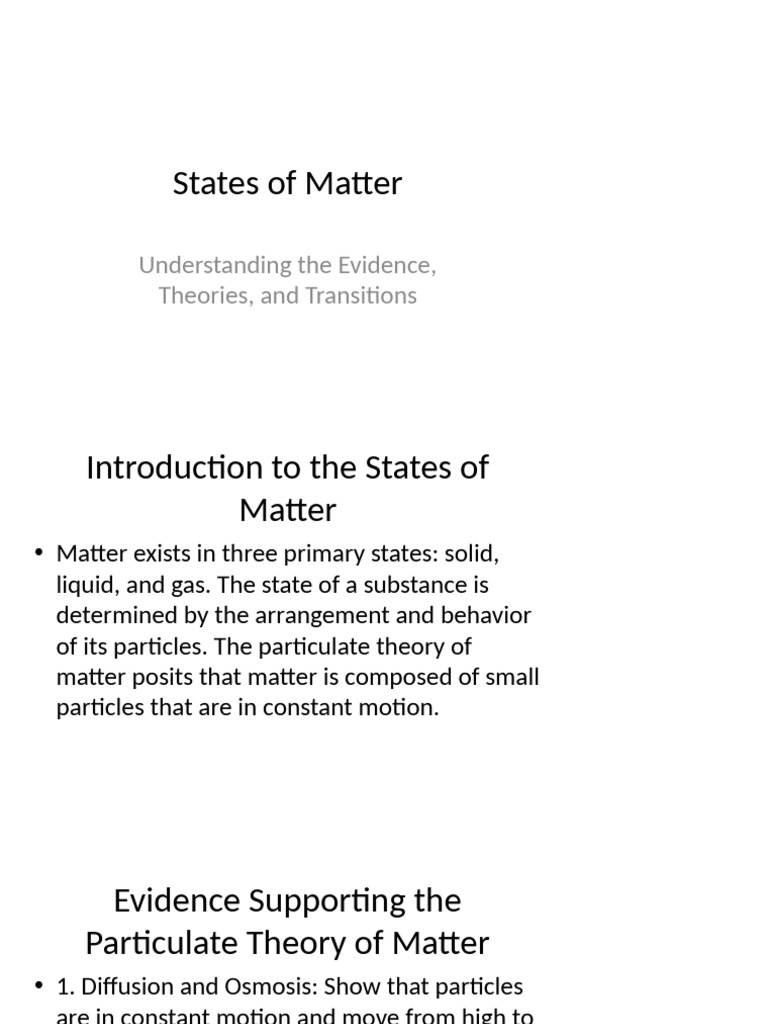States of Matter Presentation | PDF