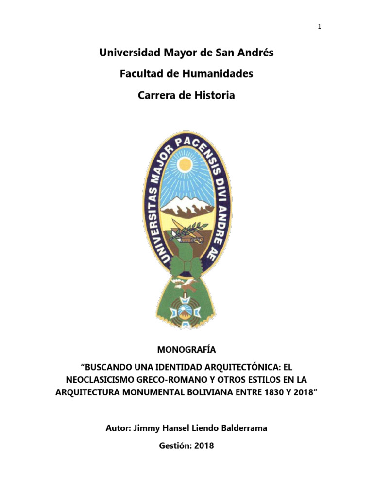 Universidad Mayor de San Andres Facultad | PDF