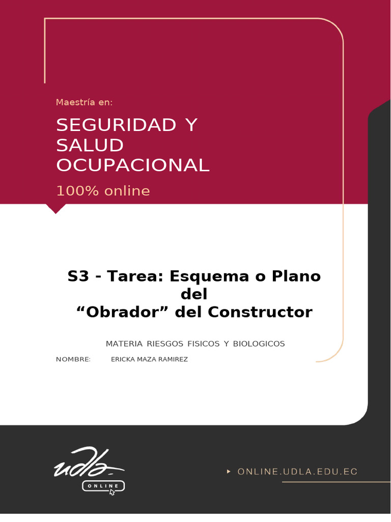 S3 - Tarea Esquema o Plano Del "Obrador" Del Constructor ERICKA MAZA RAMIREZ | PDF