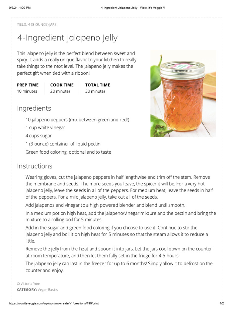 4-Ingredient Jalapeno Jelly | PDF