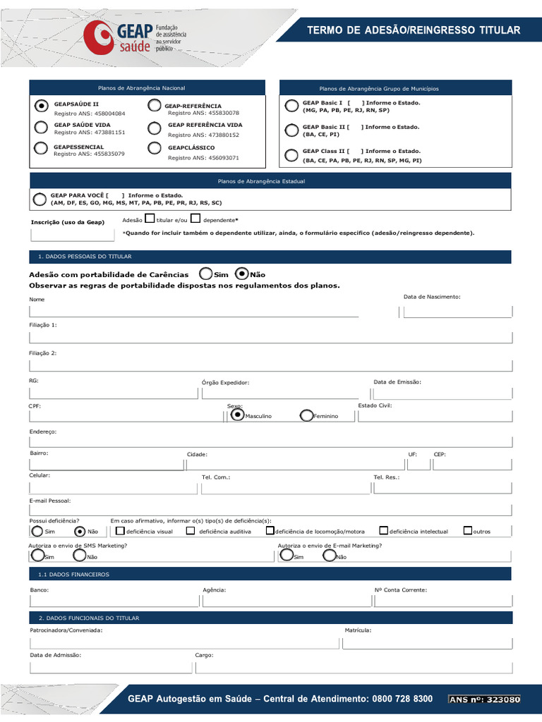 Termo de Adesao - GEAP Reingresso Titular Editavel 20.06 - Assinado | PDF