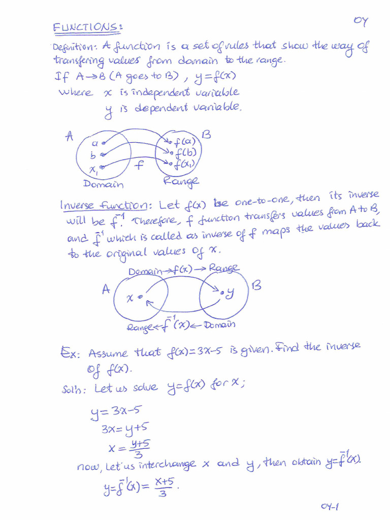 Chapter 1- Functions | PDF