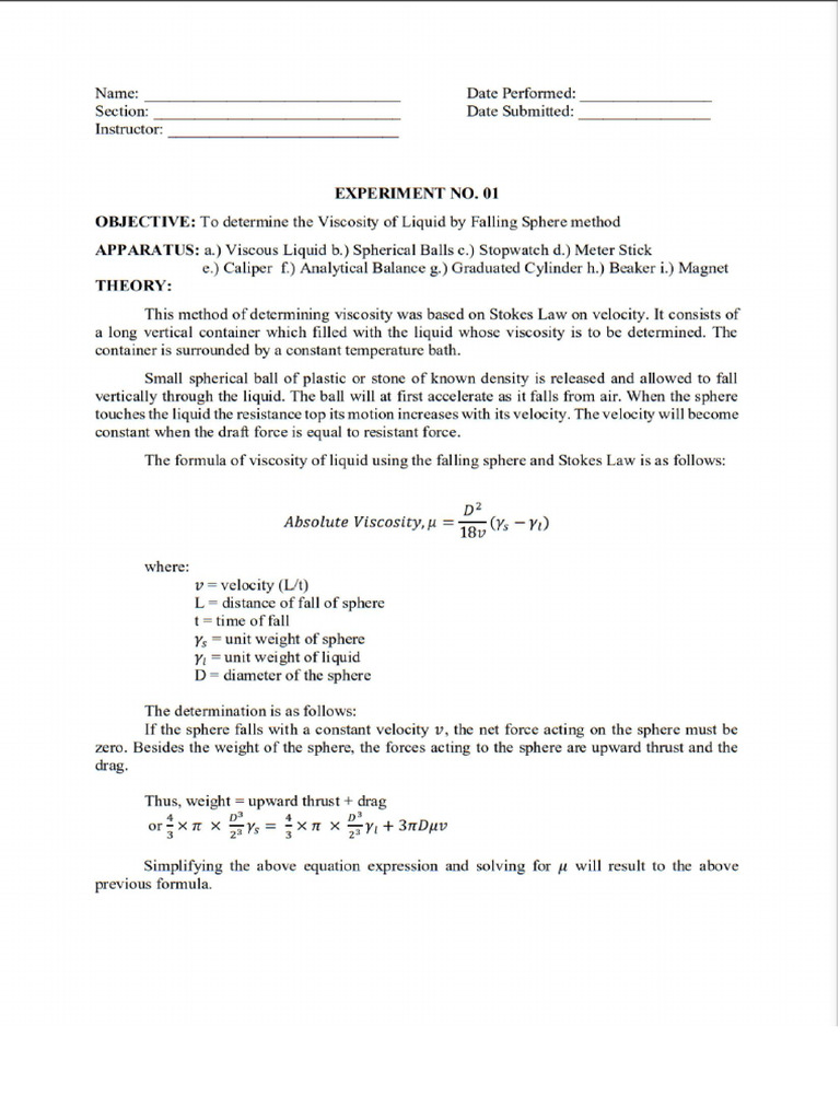 FLUID LAB NO, 1 Revised | PDF