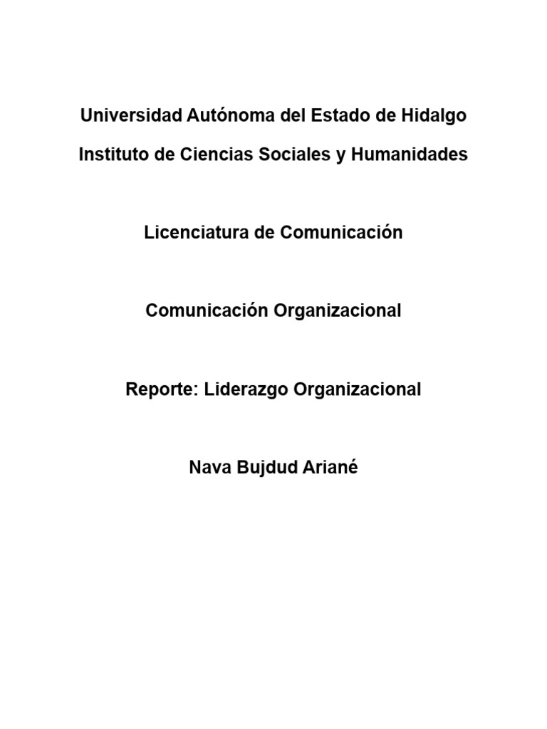 Liderazgo Organizacional | PDF