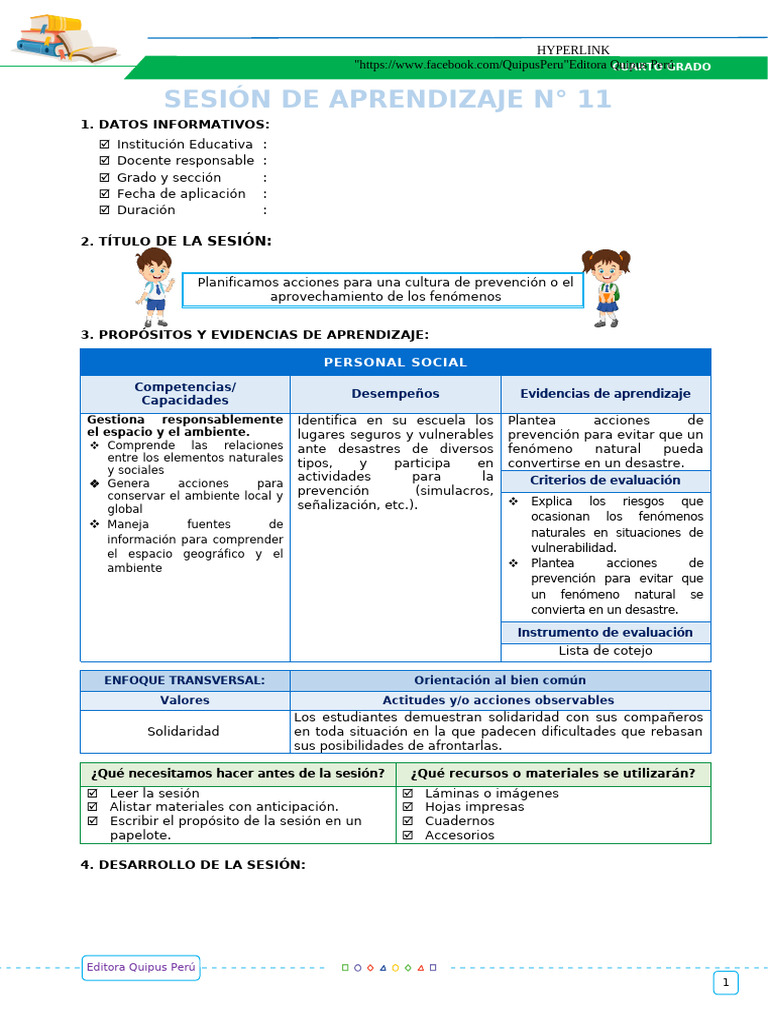 Sesiones de Aprendizaje - EDA VIII Semana 2 - Editora Quipus Perú | PDF