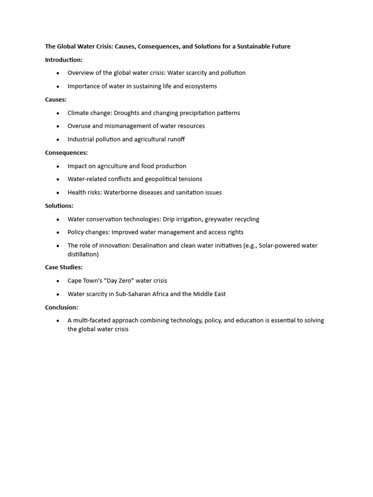 The Global Water Crisis | PDF