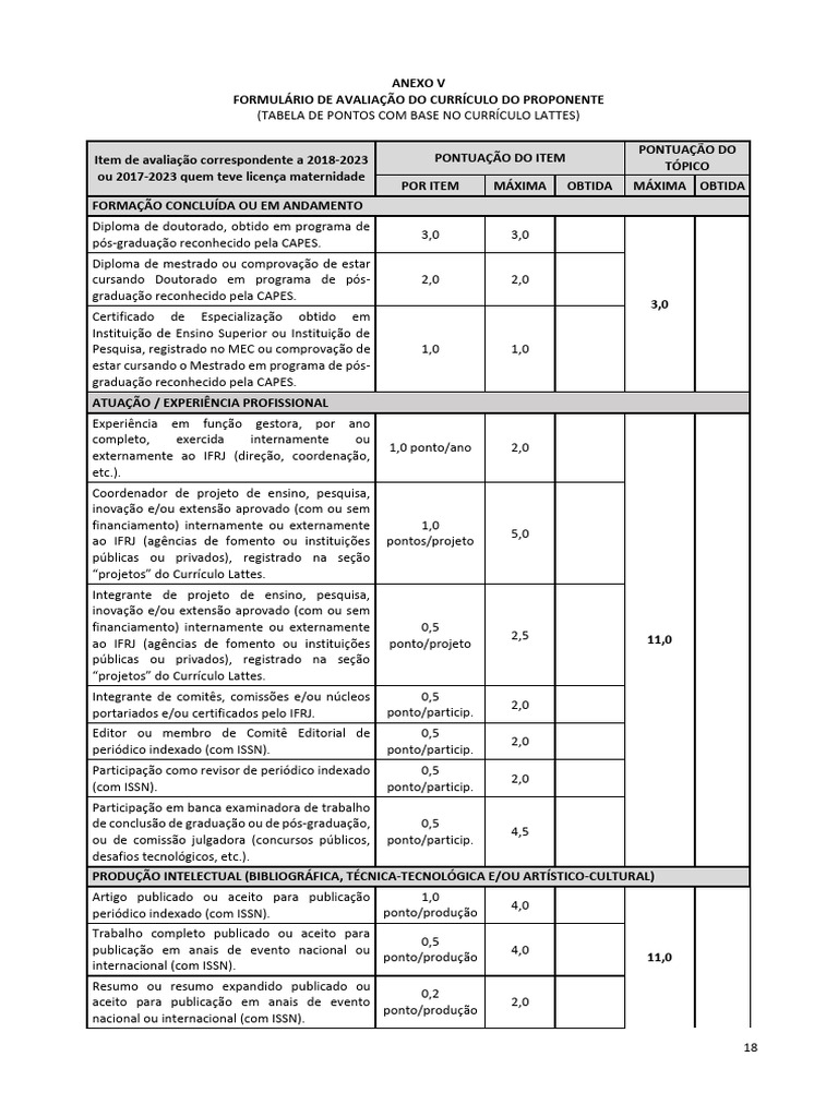 avaliação proponente | PDF
