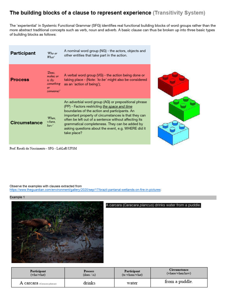 4 The Building Blocks of A Clause To Represent Experience | PDF